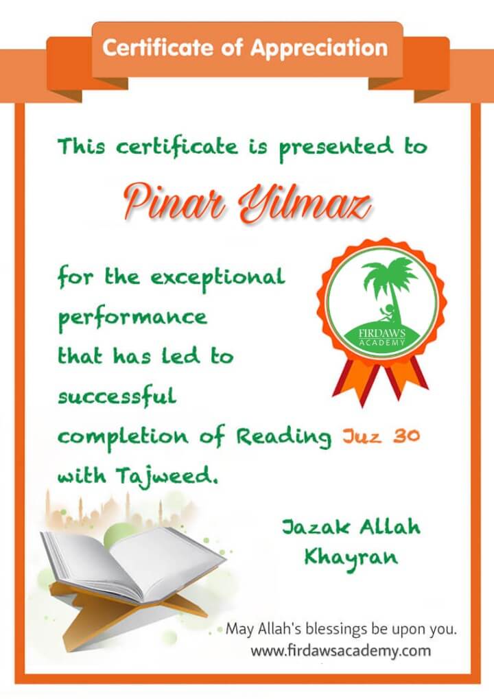 Firdaws Academy Star Students & TESTIMONIALS