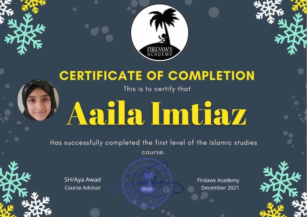 Firdaws Academy Star Students & TESTIMONIALS
