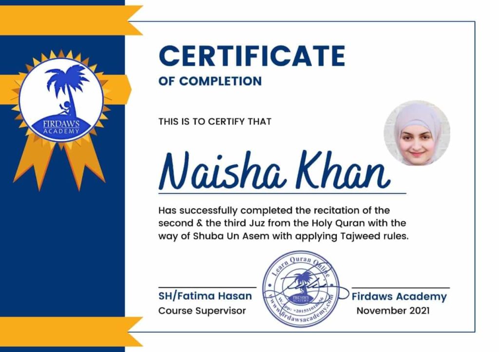 Firdaws Academy Star Students & TESTIMONIALS