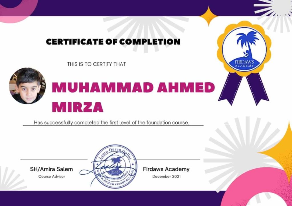 Firdaws Academy Star Students & TESTIMONIALS